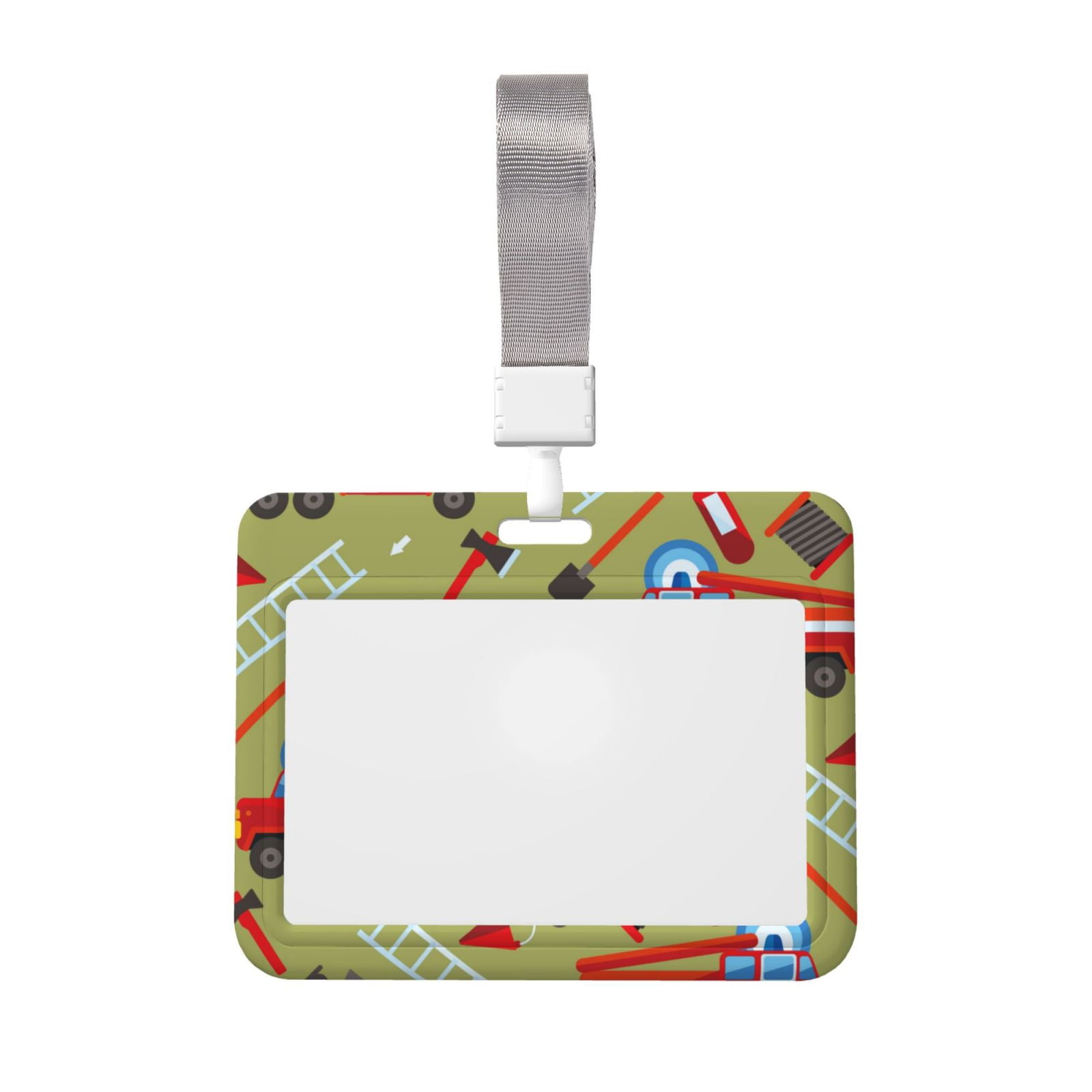 Junzan Cartoon Fire Truck Id Badge Holder With Windows Key Card Work ...
