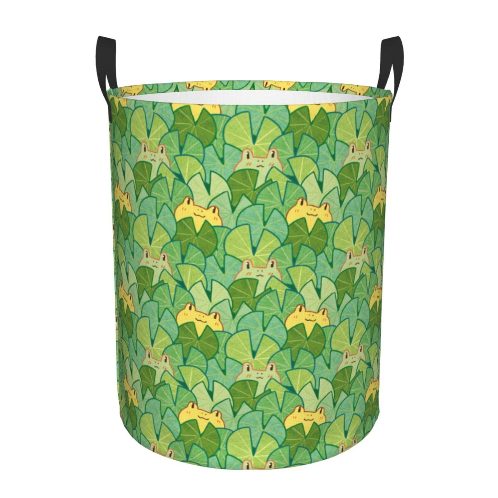 Junzan Cartoon Frog And Lotus Leaf Print Large Laundry Basket ...
