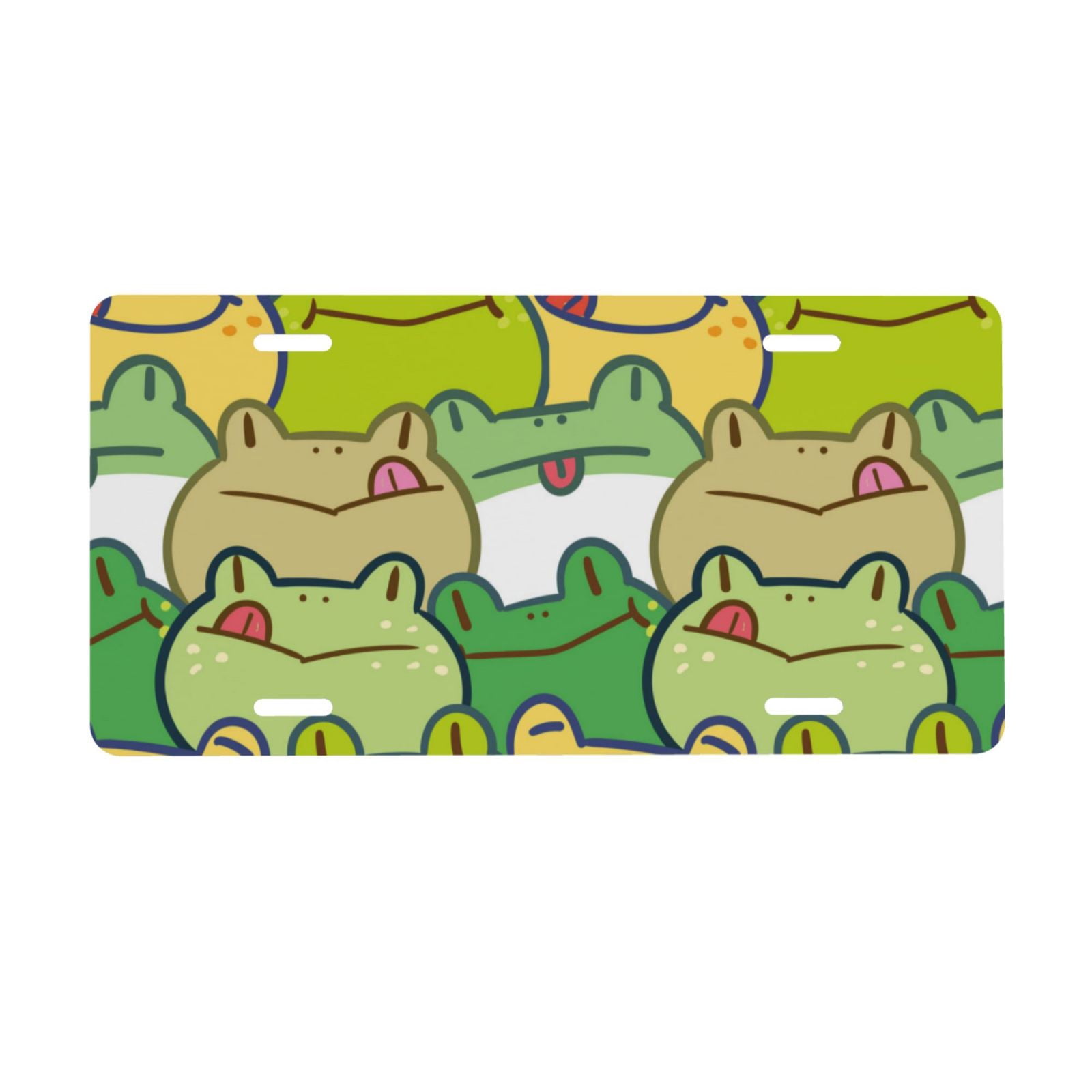 Junzan Cartoon Frog Front License Plate Covers Decorative Car Metal ...