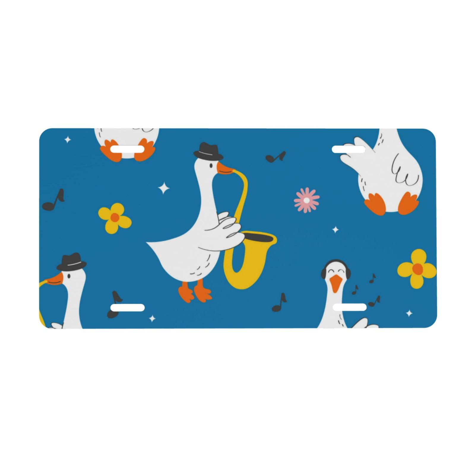 Junzan Cartoon Goose Front License Plate Covers Decorative Car Metal ...