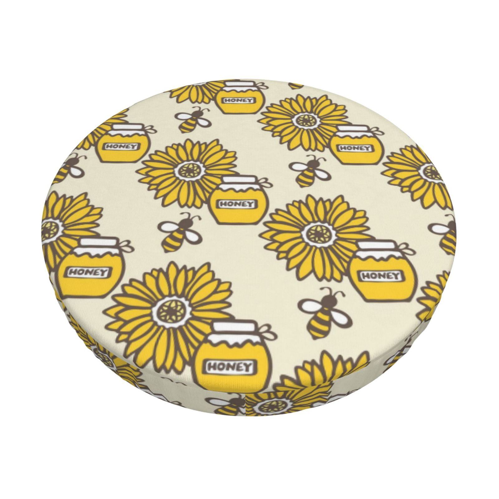 Junzan Cartoon Honey Pot Bee Sunflower Bar Stool Cover Round Seat ...