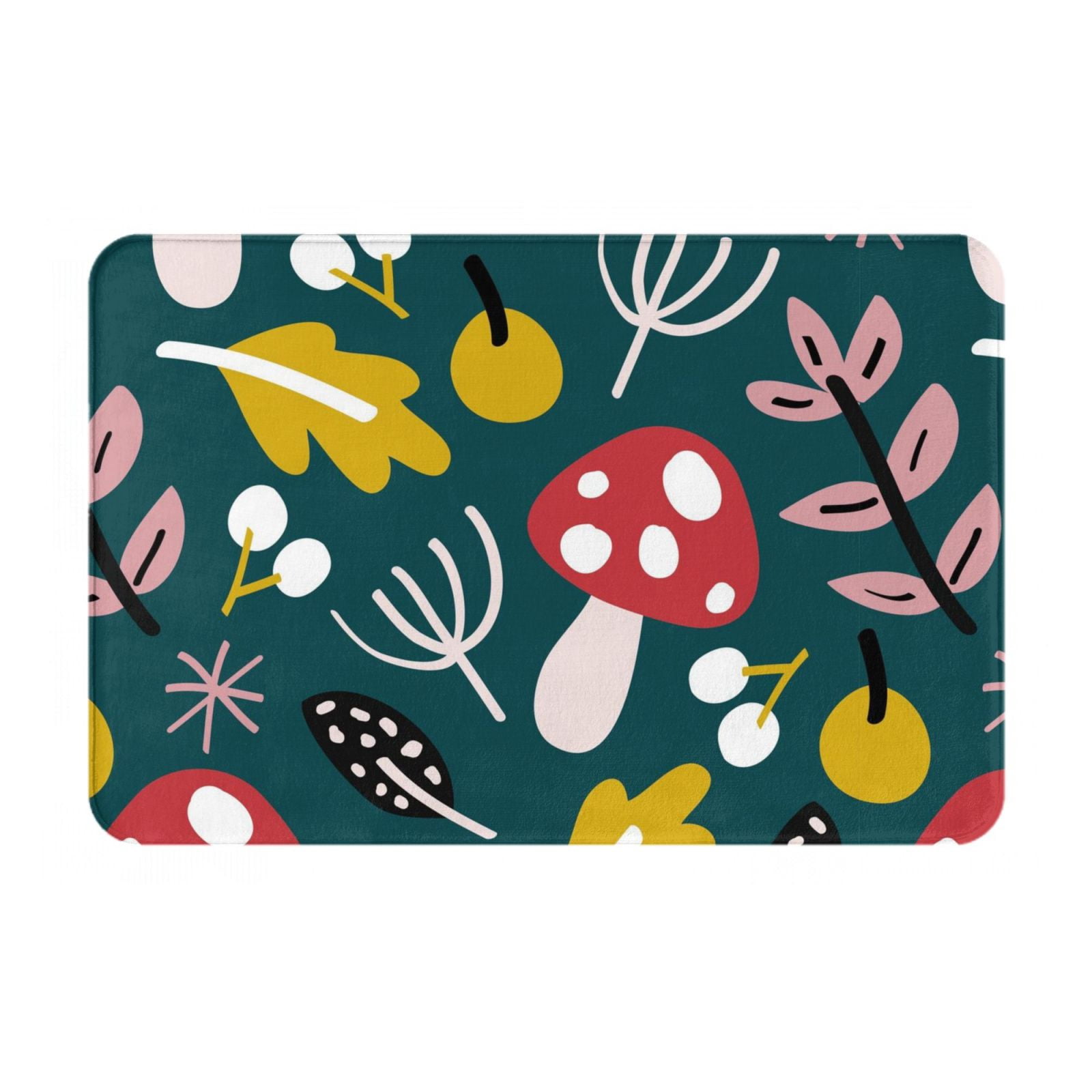 Junzan Cartoon Leaf Mushroom Red Custom Funny Welcome Doormat ...