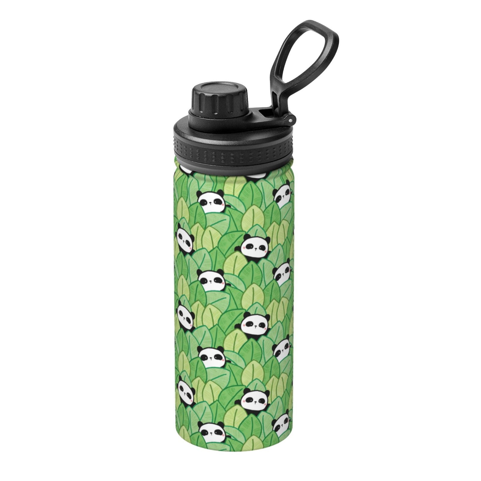 Junzan Cartoon Panda And Leaf 1 Pattern 18OZ Stainless Steel Sports ...