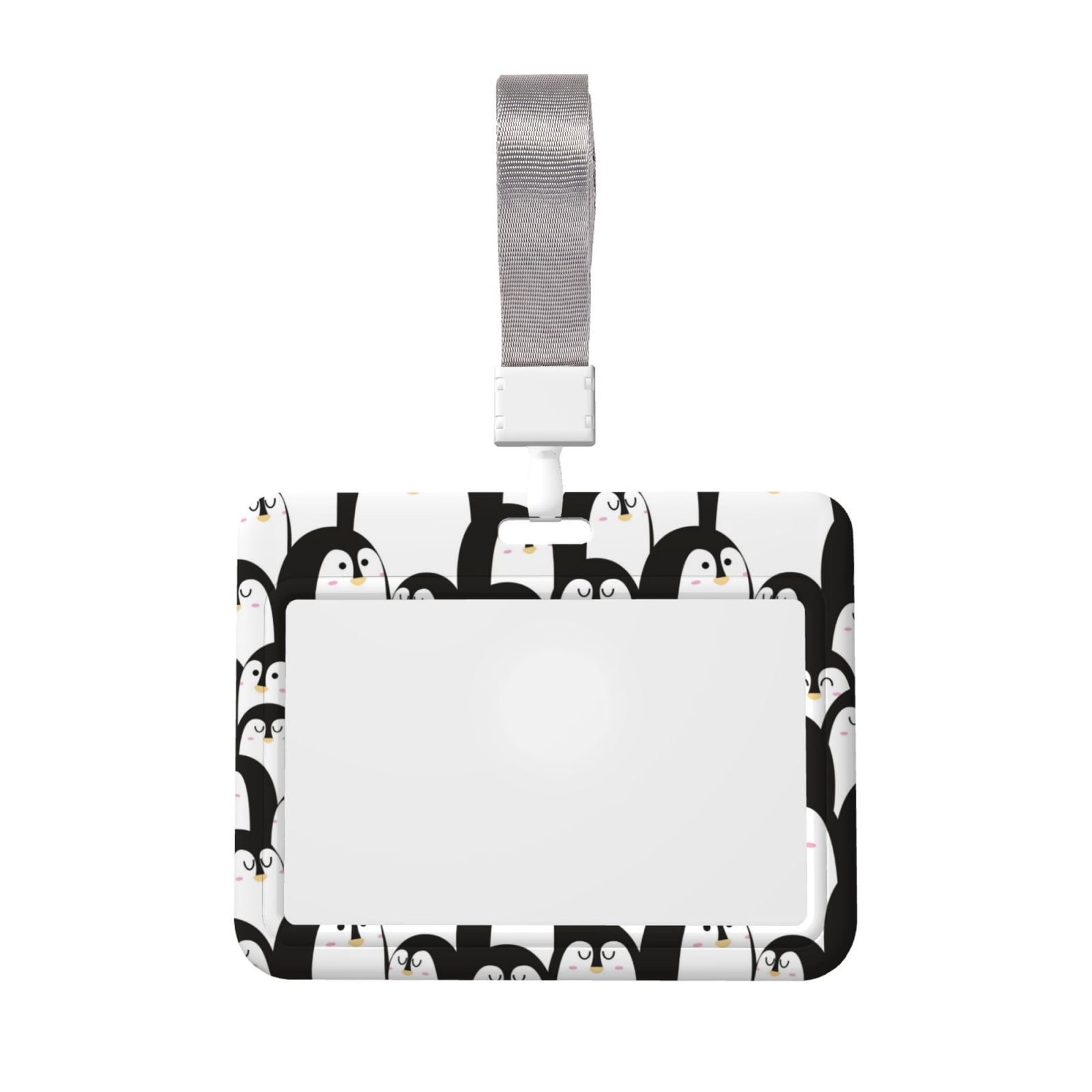 Junzan Cartoon Penguin ID Badge Holder with Windows Key Card Work Badge ...