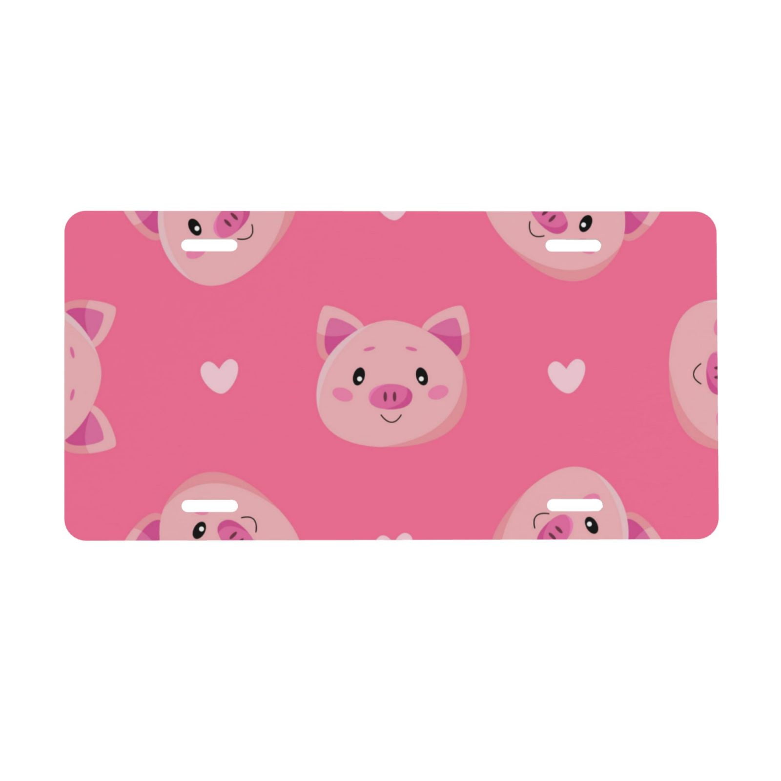 Junzan Cartoon Pigs And Hearts Front License Plate Covers Decorative ...