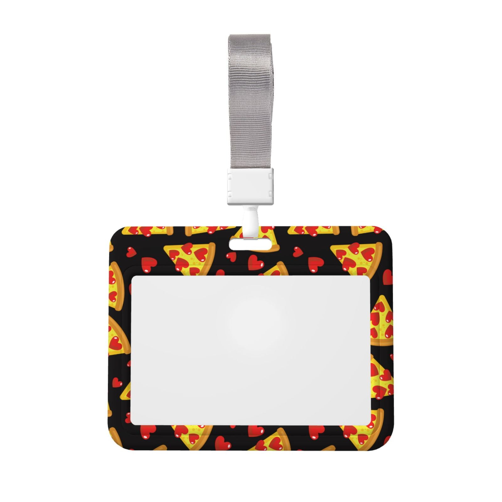 Junzan Cartoon Pizza ID Badge Holder with Windows Key Card Work Badge ...