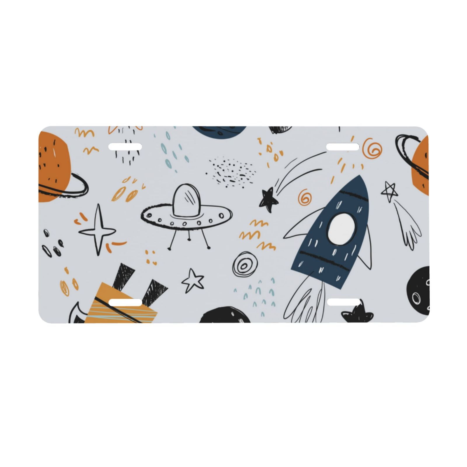 Junzan Cartoon Planets Front License Plate Covers Decorative Car Metal ...