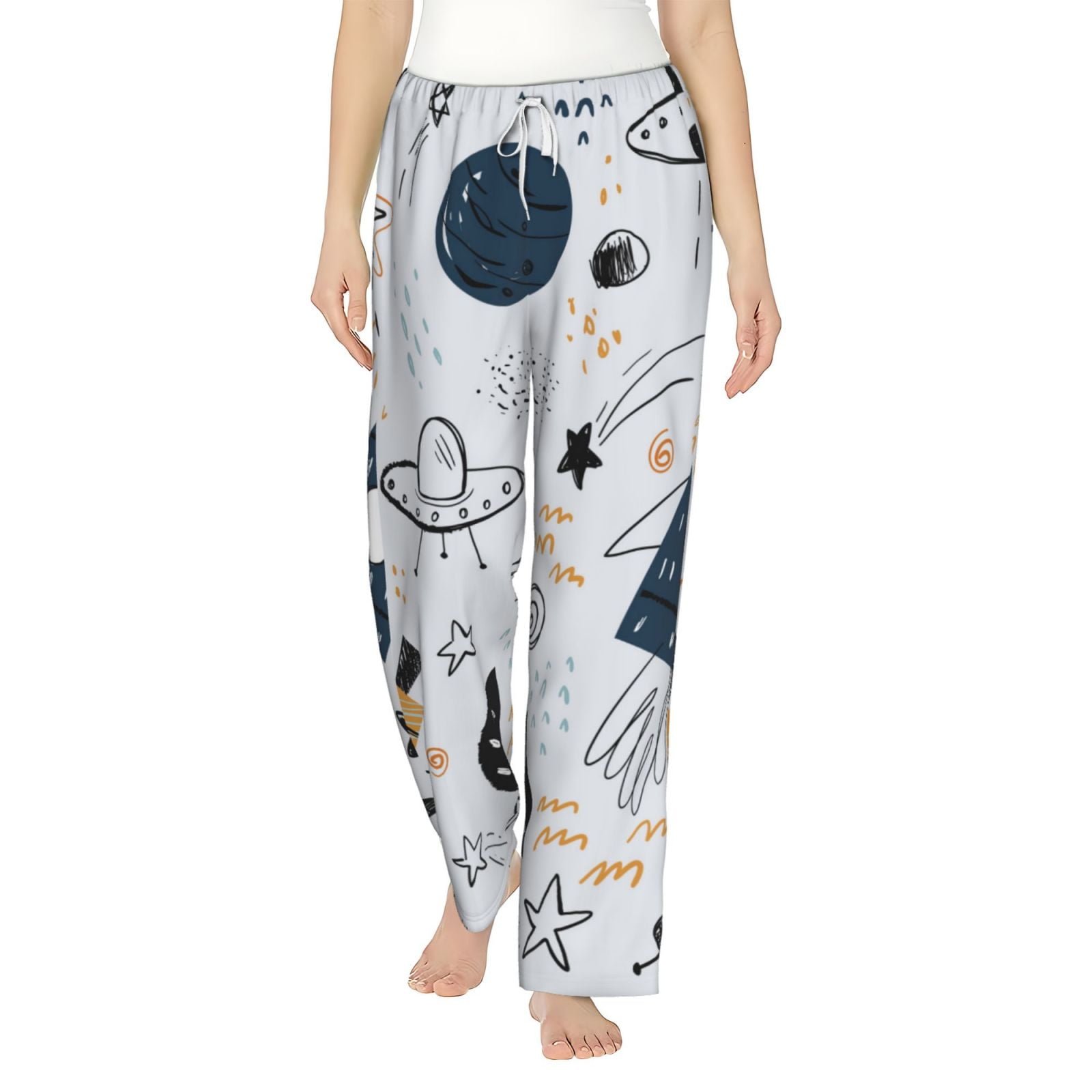 Junzan Cartoon Planets Women'S Pajama Pants Drawstring Comfy Sleep ...