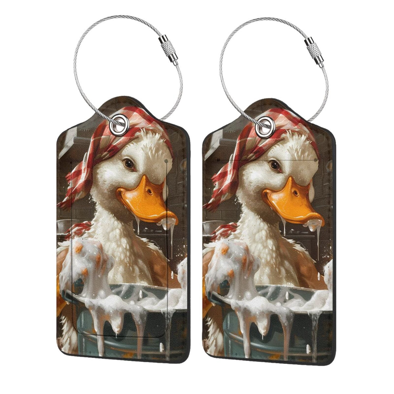 Junzan Cartoon Scottish Duck for Luggage Tags,Leather Luggage Tags for ...