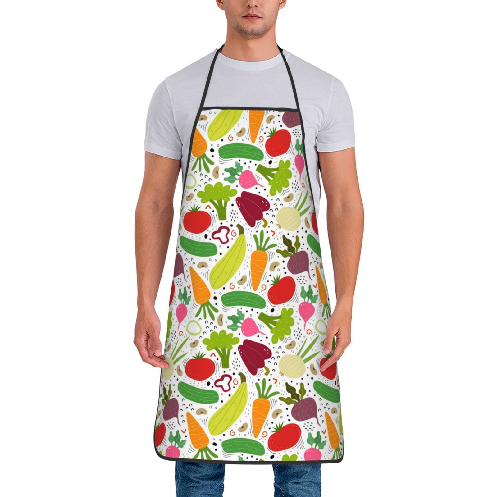 Junzan Cartoon Vegetables Print Kitchen Cooking Aprons, Chef Apron for ...
