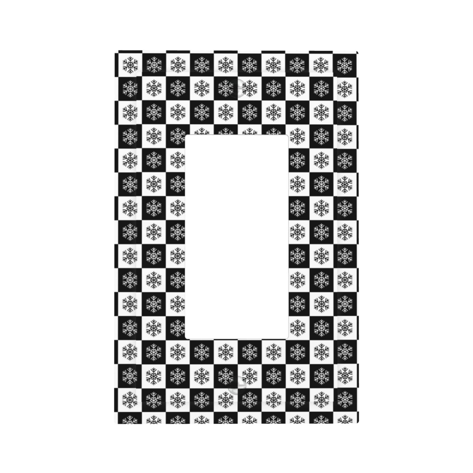 Junzan Checkerboard With Snowflake 1 for Electrical Outlet Covers, 5" x ...