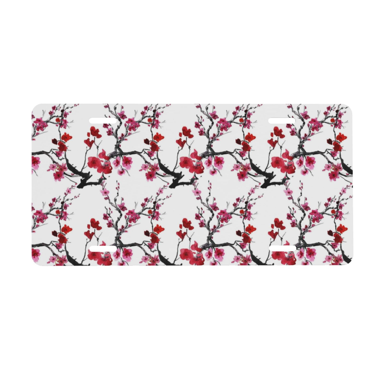 Junzan Cherry Blossoms Front License Plate Covers Decorative Car Metal ...
