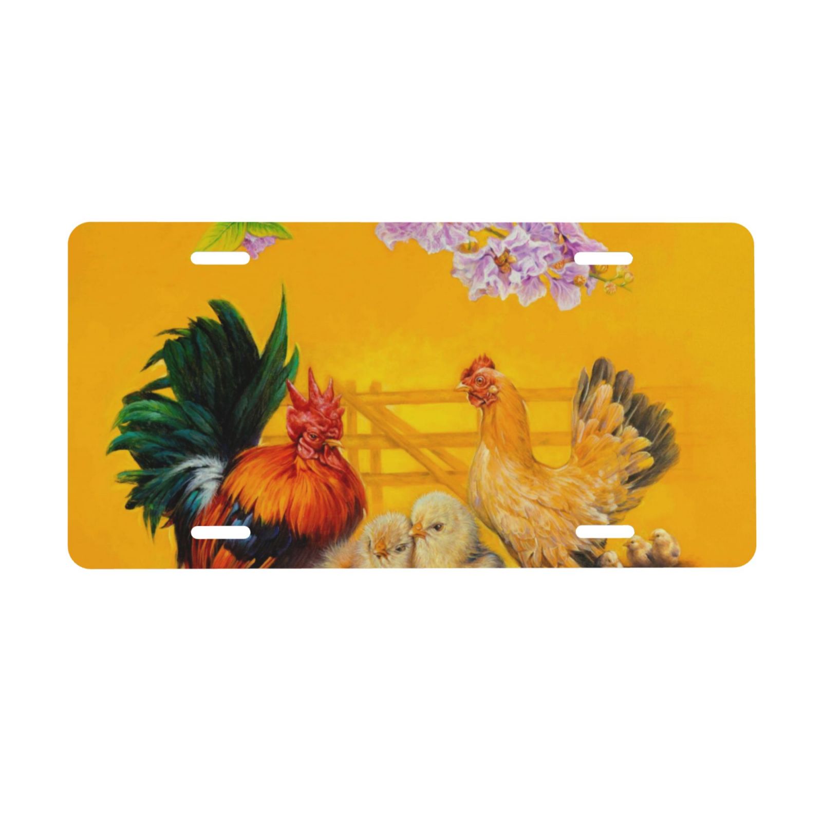 Junzan Chicken Family Rooster Front License Plate Covers Decorative Car ...