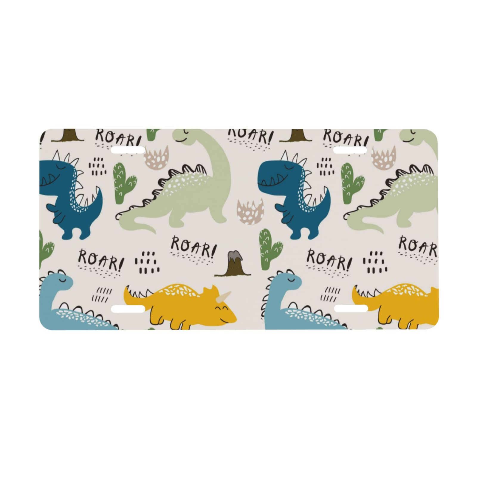 Junzan Childish Dinosaur Front License Plate Covers Decorative Car ...