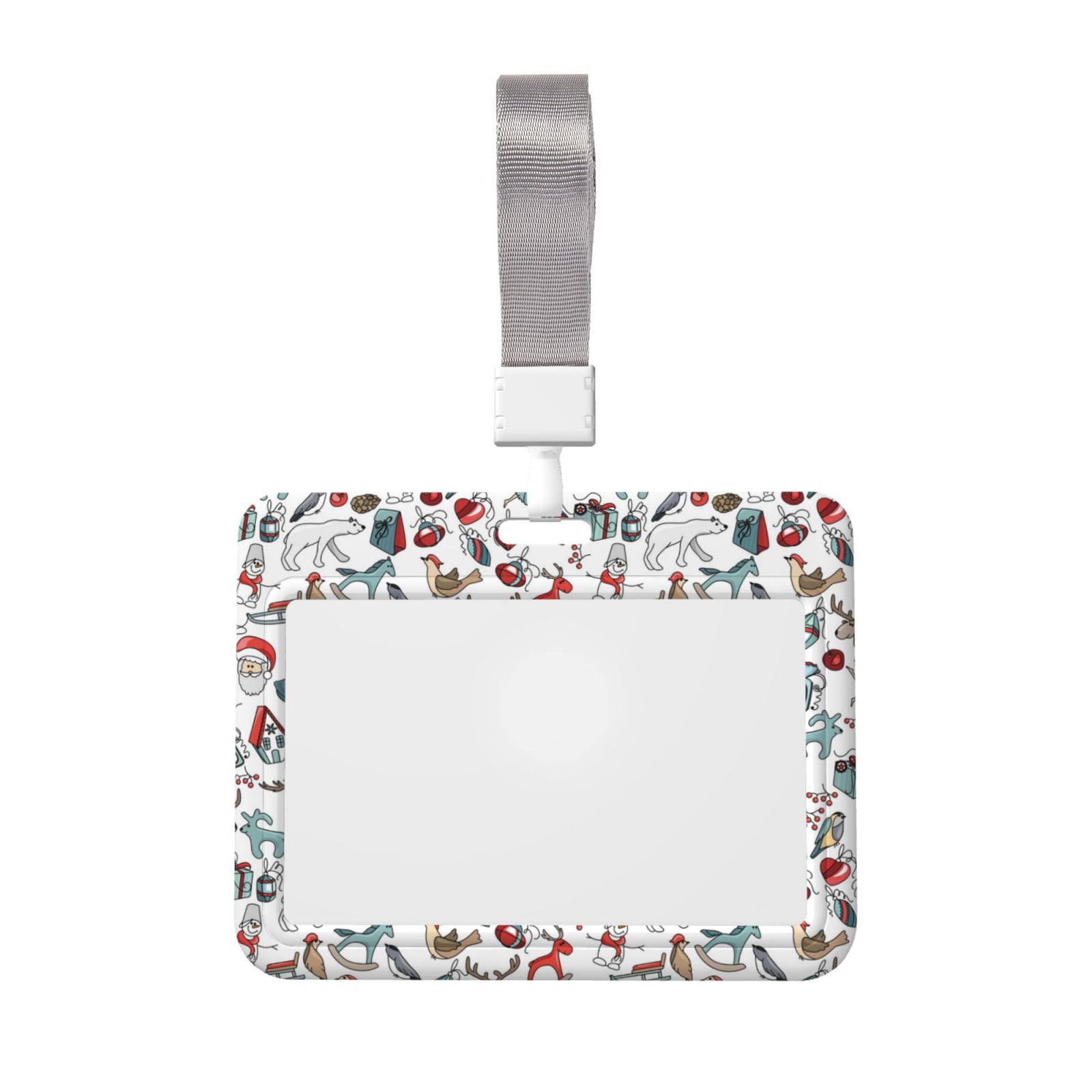 Junzan Christmas Elements ID Badge Holder with Windows Key Card Work ...