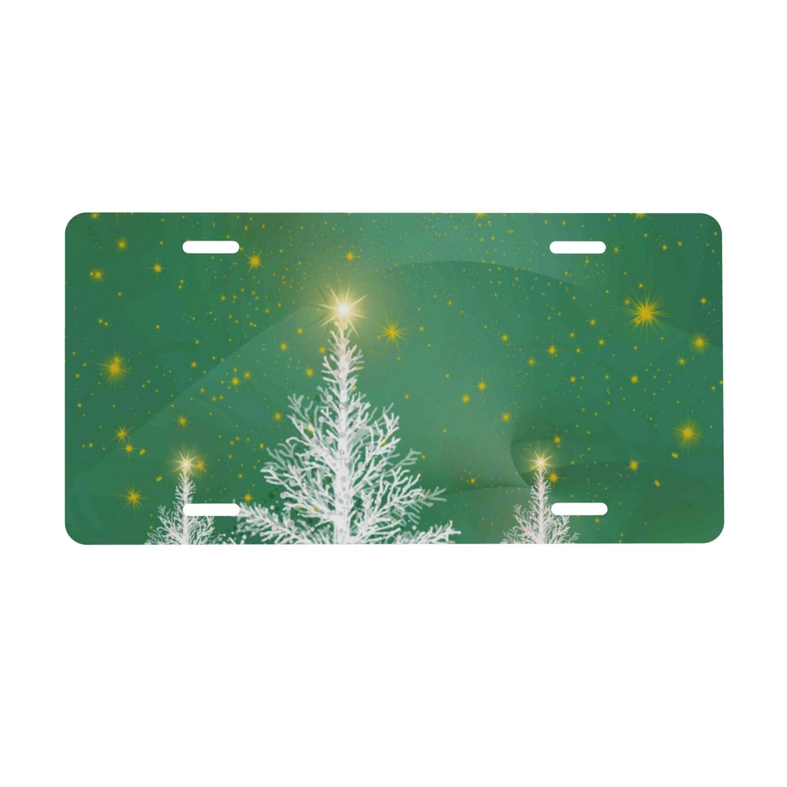 Junzan Christmas Green Front License Plate Covers Decorative Car Metal ...