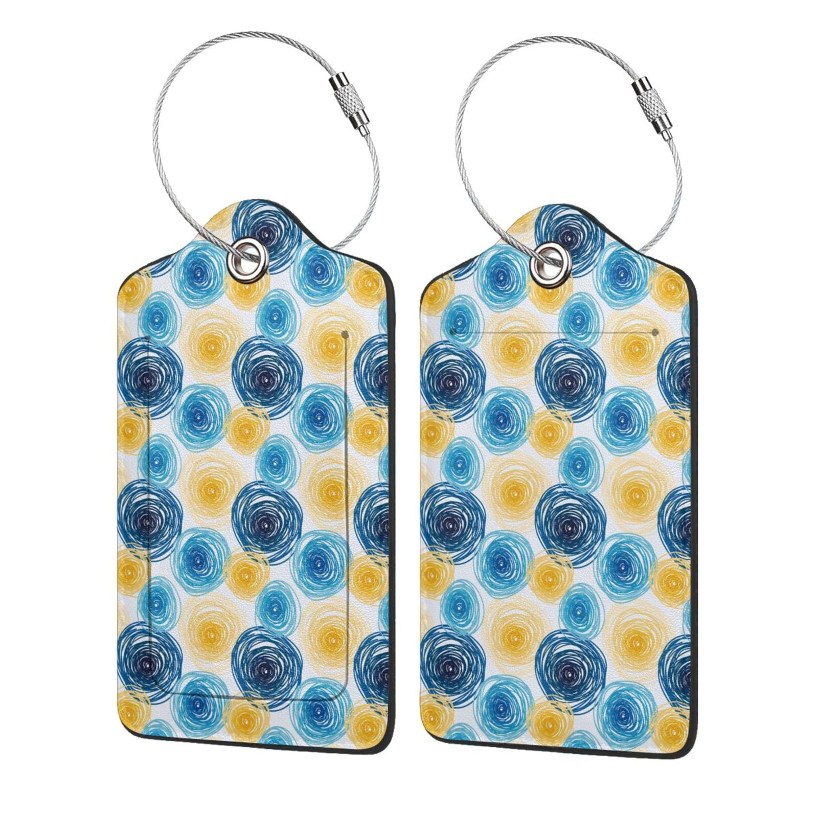 Junzan Circular for Luggage Tags,Leather Luggage Tags for Suitcases ...