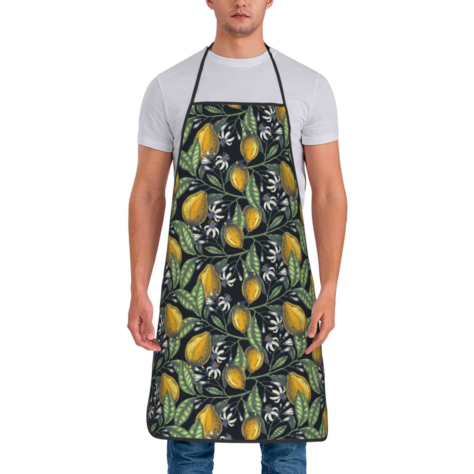 Junzan Citrus Fruits Elegant Lemons Print Kitchen Cooking Aprons, Chef ...