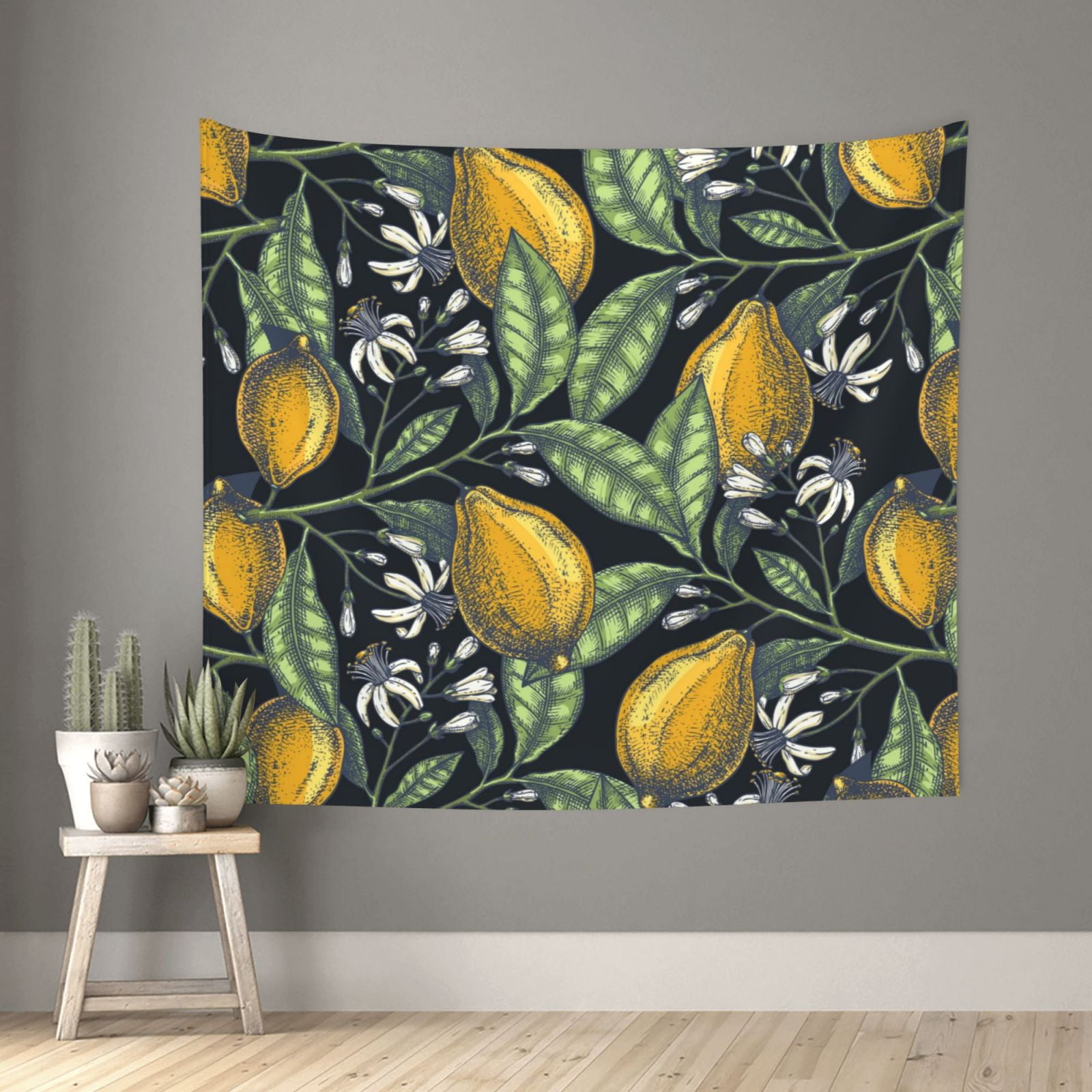 Junzan Citrus Fruits Elegant Lemons Tapestry Wall Tapestry Home Decor ...