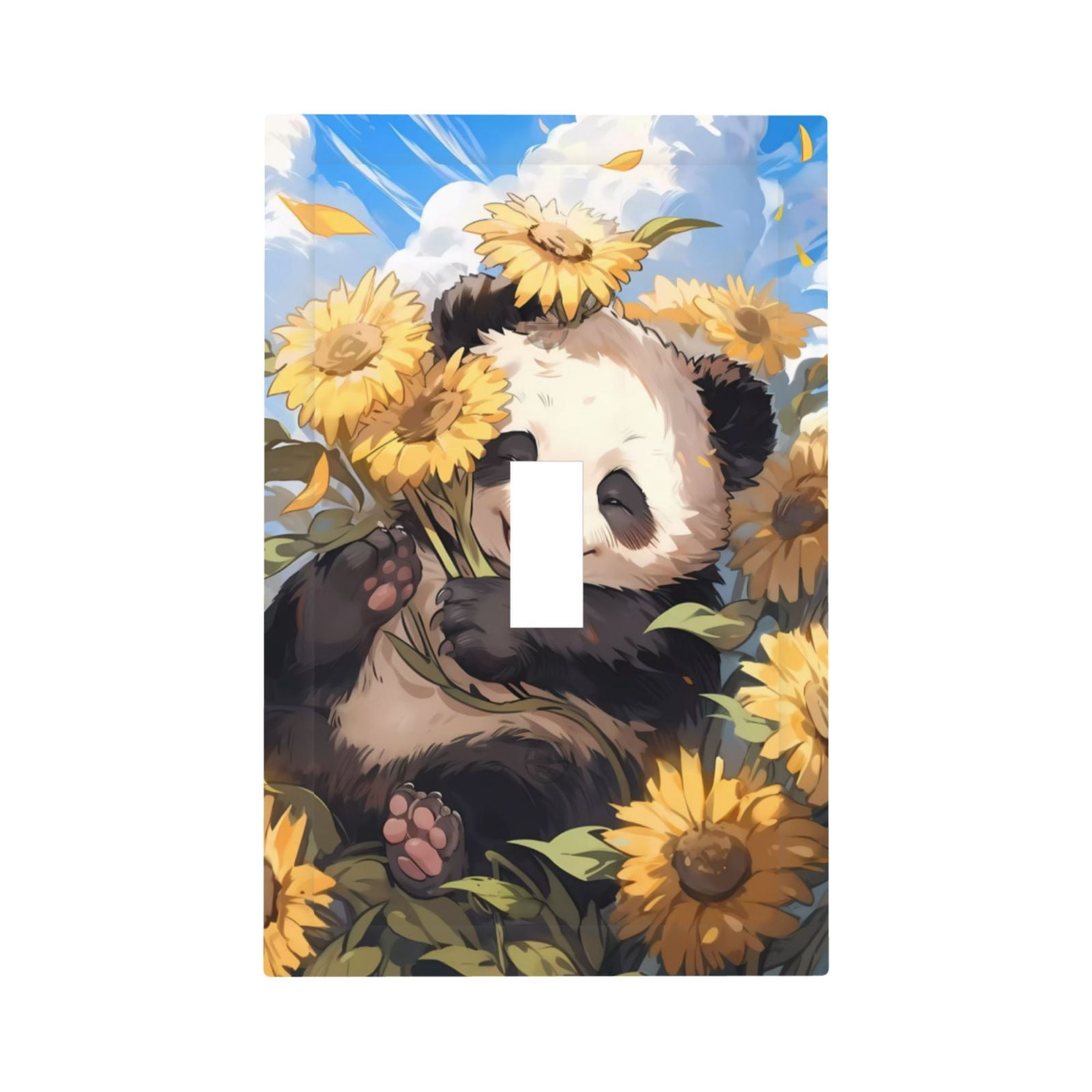 Junzan Clear Sky Cute Sunflower Panda for Electrical Outlet Covers, 5 ...