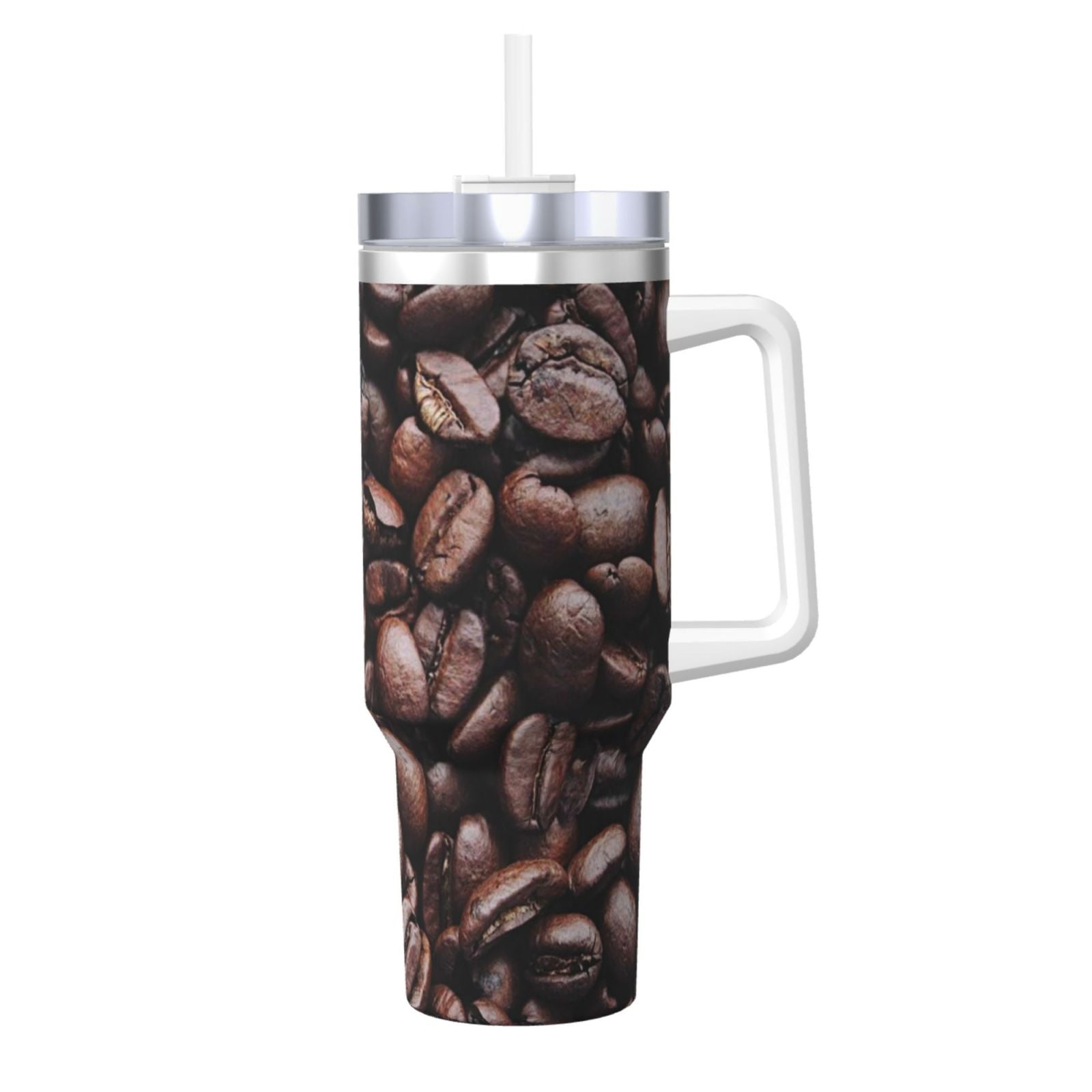 Junzan Coffee Bean Pattern 40oz Water Bottle with Handle & Flip Straw ...