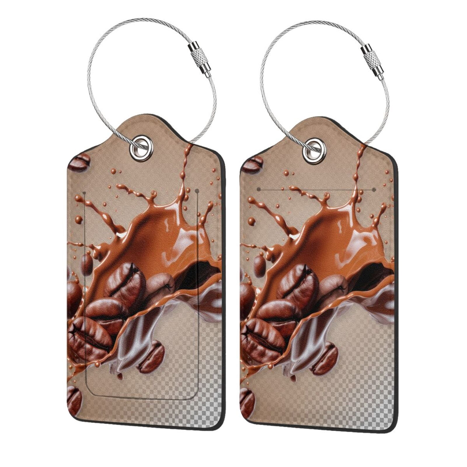 Junzan Coffee Beans Chocolate Splash for Luggage Tags,Leather Luggage ...