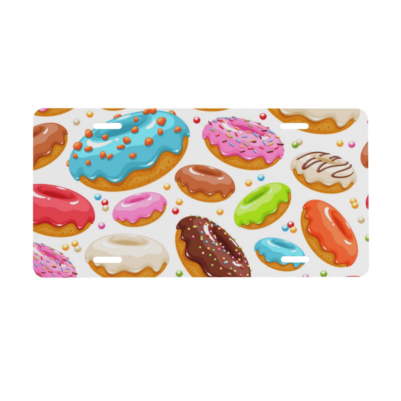 Junzan Color Donut Front License Plate Covers Decorative Car Metal ...