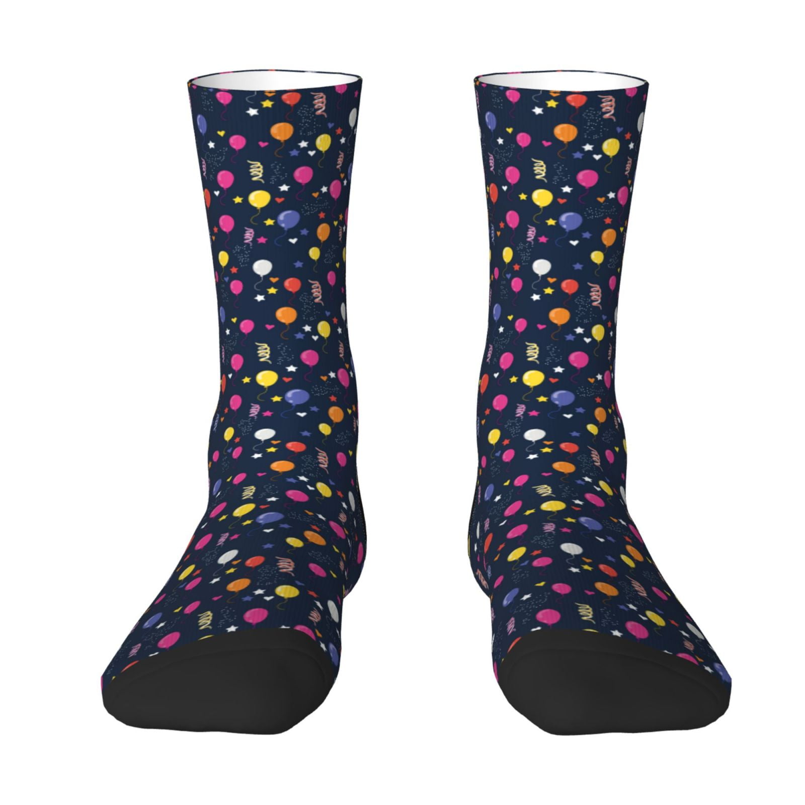 Junzan Colored Balloons Mens Funny Socks For Men Women Colorful Fun Novelty Crew Patterned Socks ...