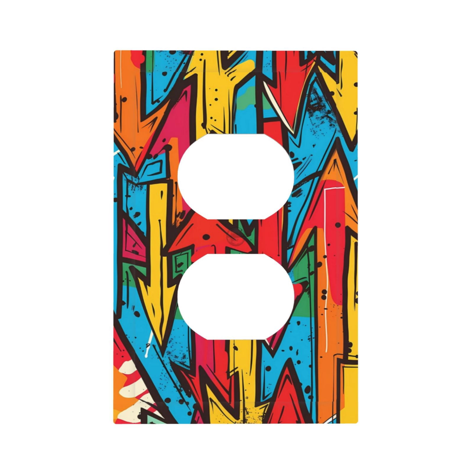 Junzan Colorful Arrow Graffiti Pattern for Electrical Outlet Covers, 5 ...