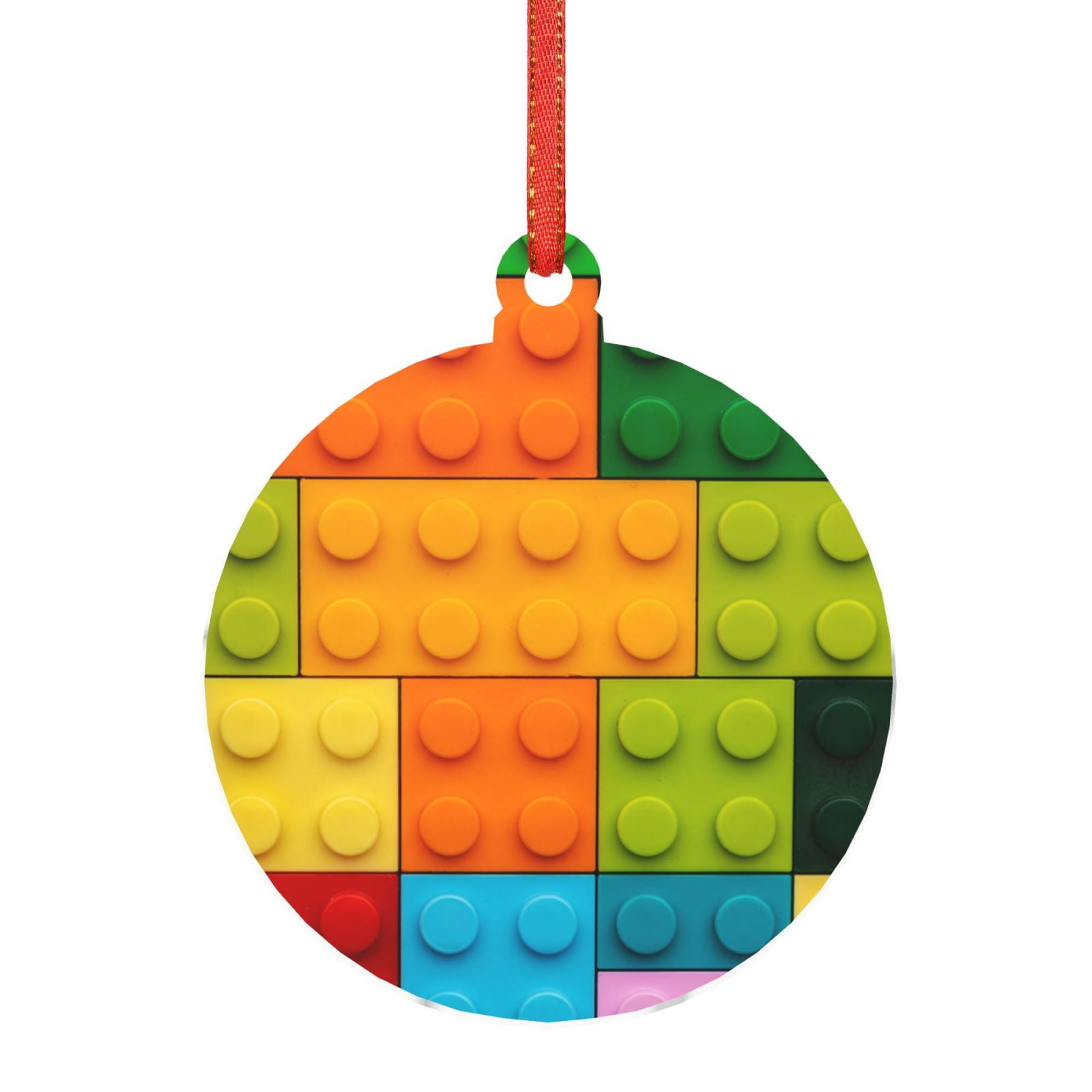 Junzan Colorful Building Blocks Pattern Christmas Ornaments,1 PCS ...