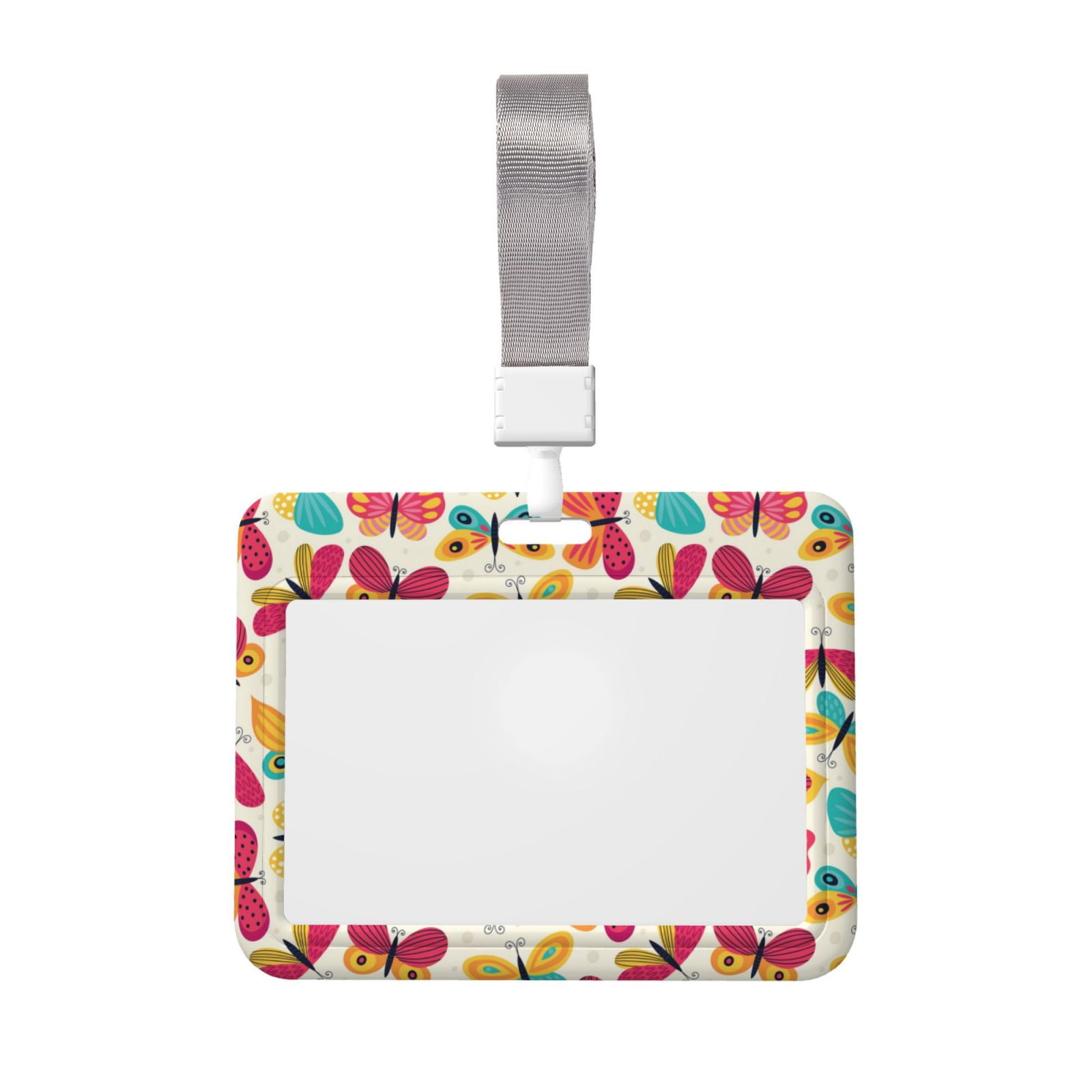 Junzan Colorful Butterflies ID Badge Holder with Windows Key Card Work ...
