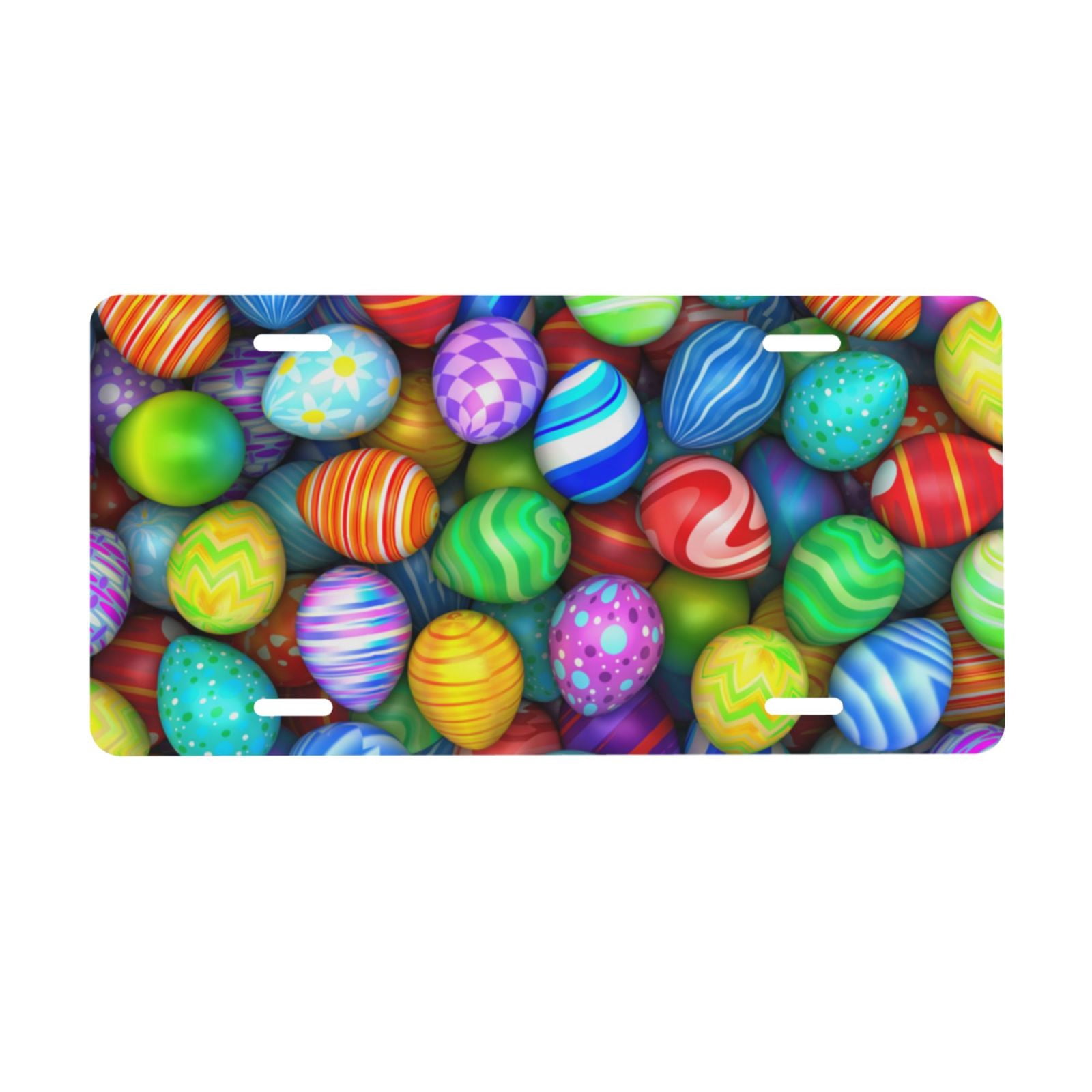 Junzan Colorful Easter Eggs1 Front License Plate Covers Decorative Car ...