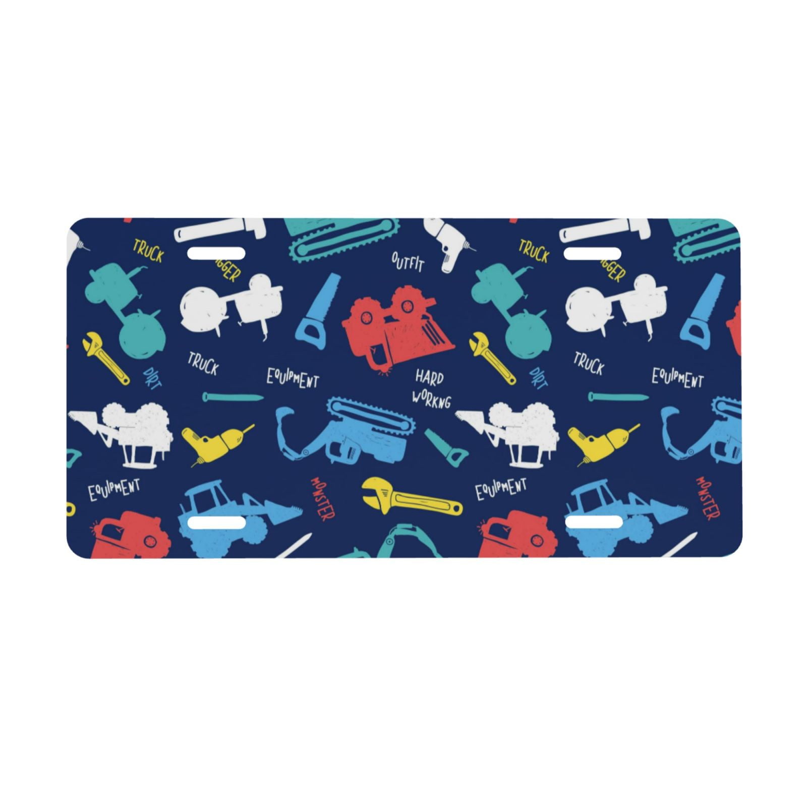 Junzan Colorful Excavator Front License Plate Covers Decorative Car ...