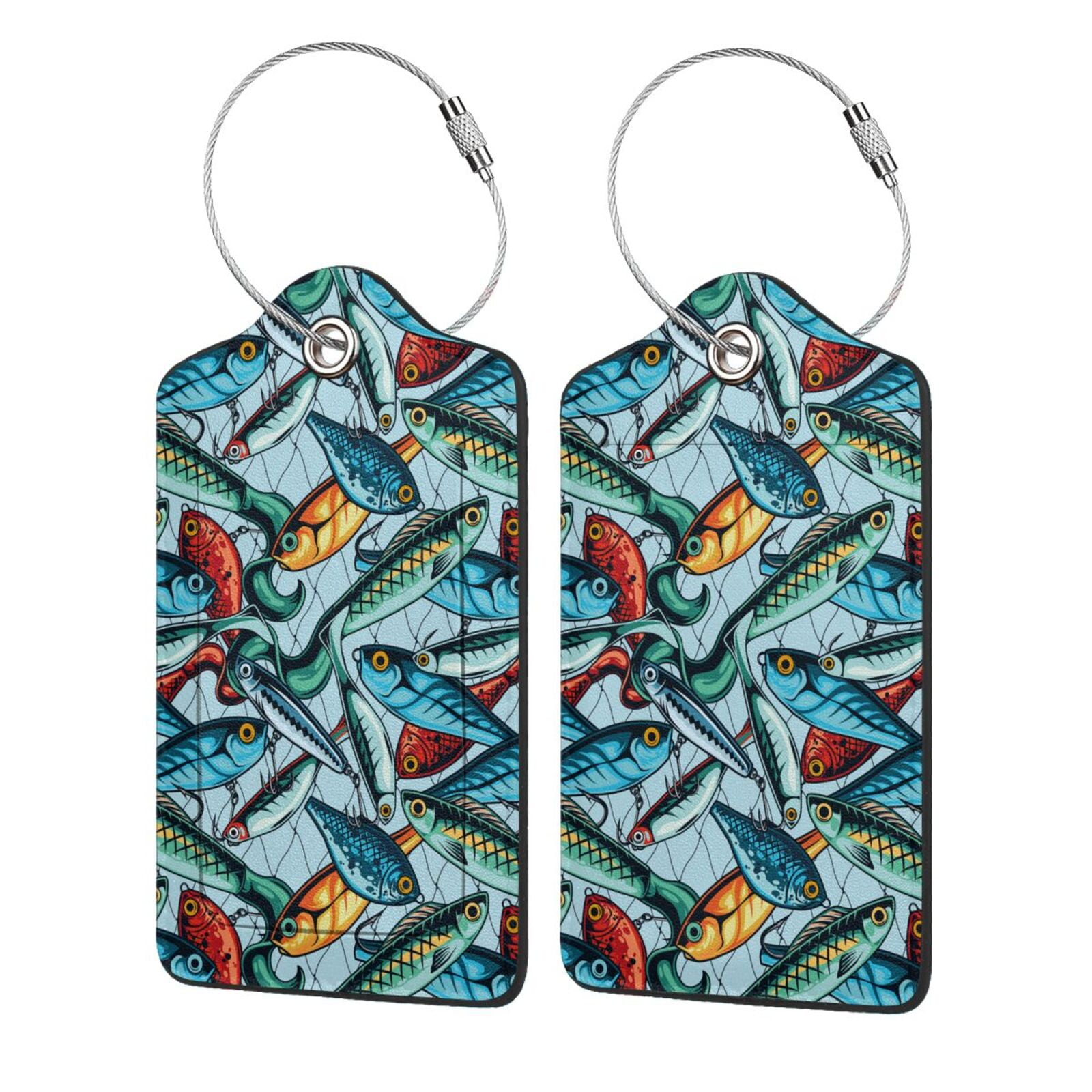 Junzan Colorful Fishing Baits for Luggage Tags,Leather Luggage Tags for ...
