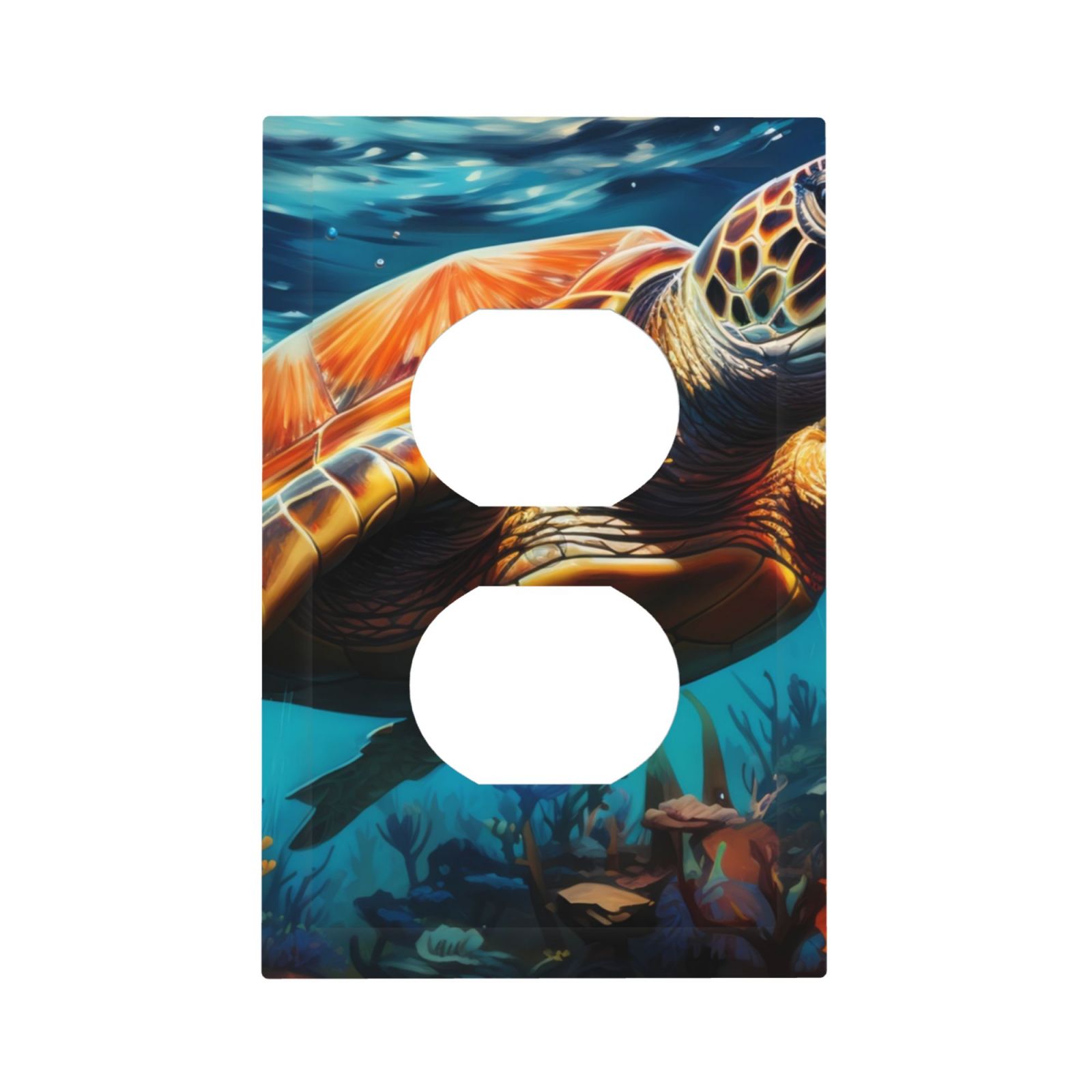 Junzan Colorful Flower Sea Turtle for Electrical Outlet Covers, 5" x 3 ...