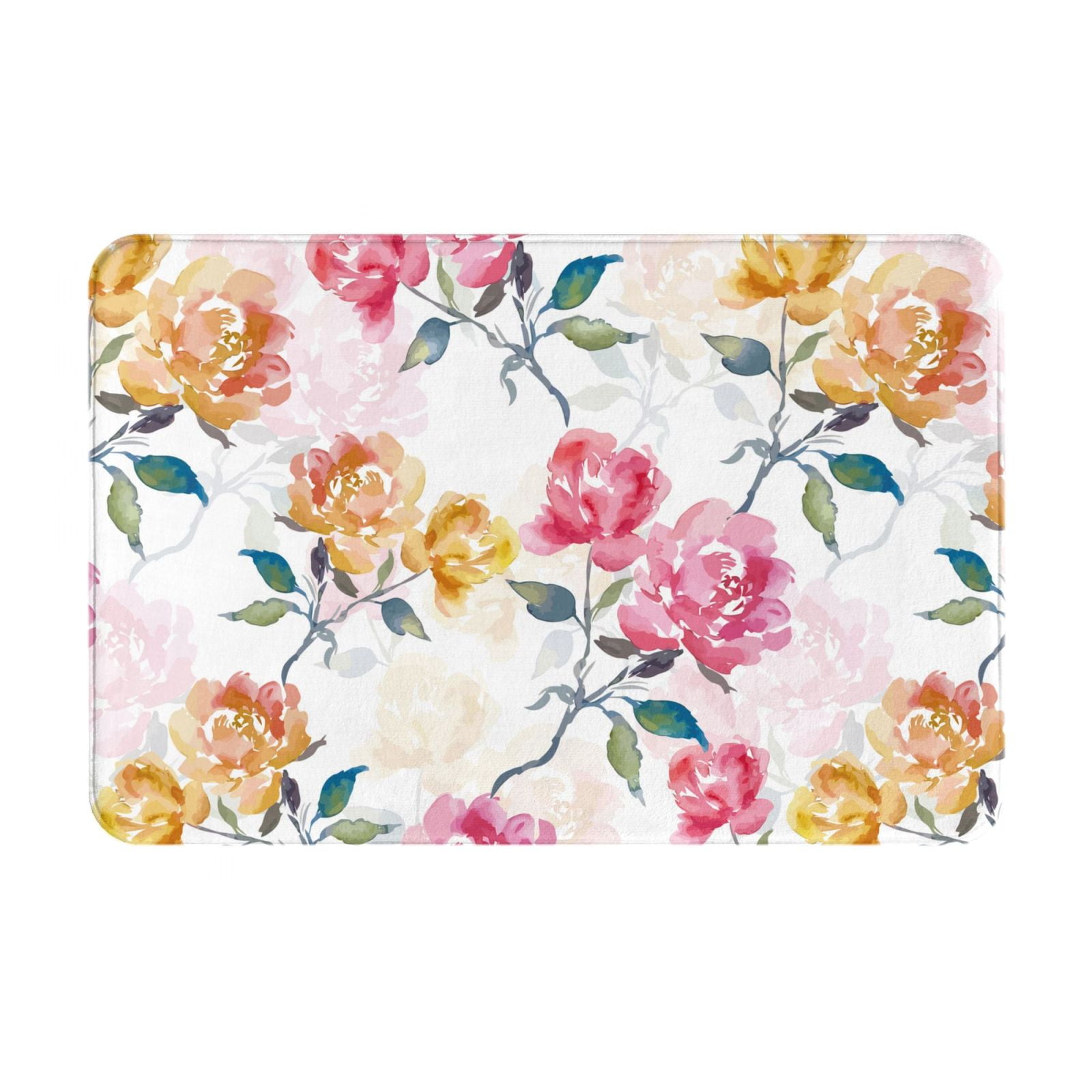 Junzan Colorful Flowers Custom Funny Welcome Doormat Personalized Door ...