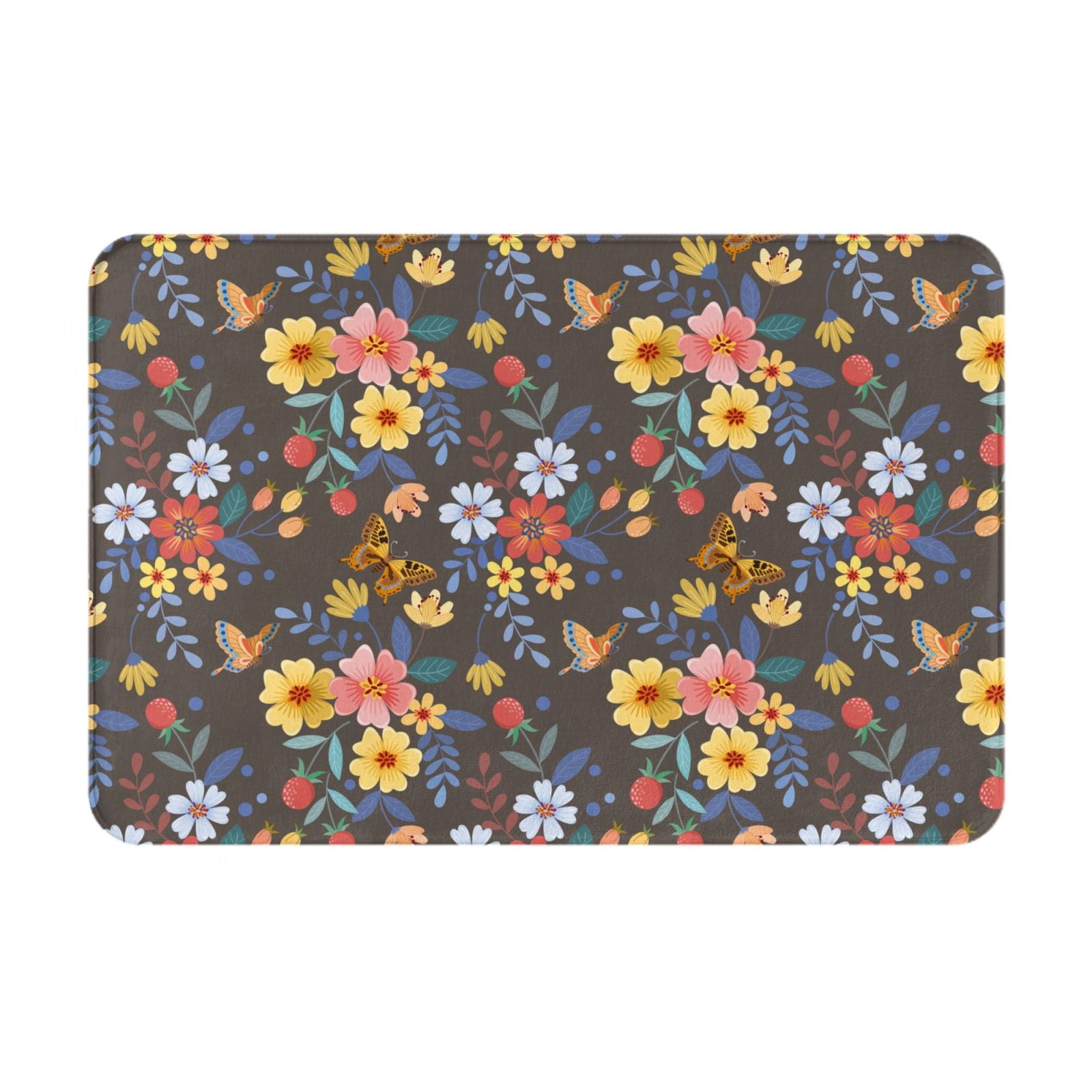 Junzan Colorful Flowers With Butterfly Custom Funny Welcome Doormat ...