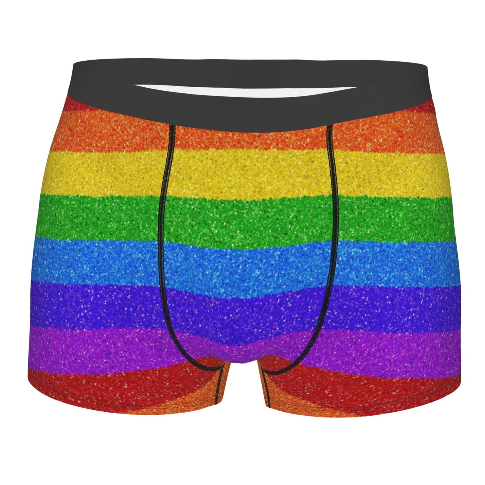 Junzan Colorful Glitter Rainbow Mens Underwear Boxer Briefs For Men’s ...