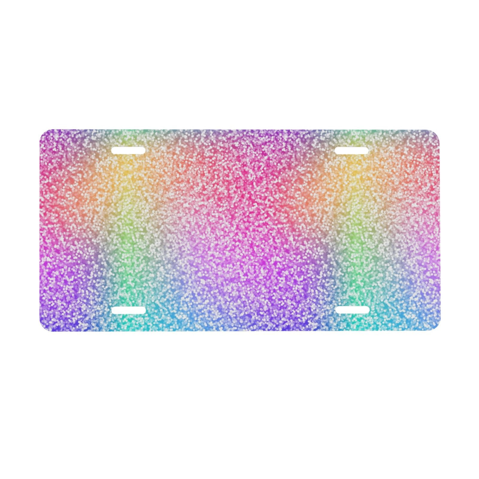 Junzan Colorful Glitters Front License Plate Covers Decorative Car ...