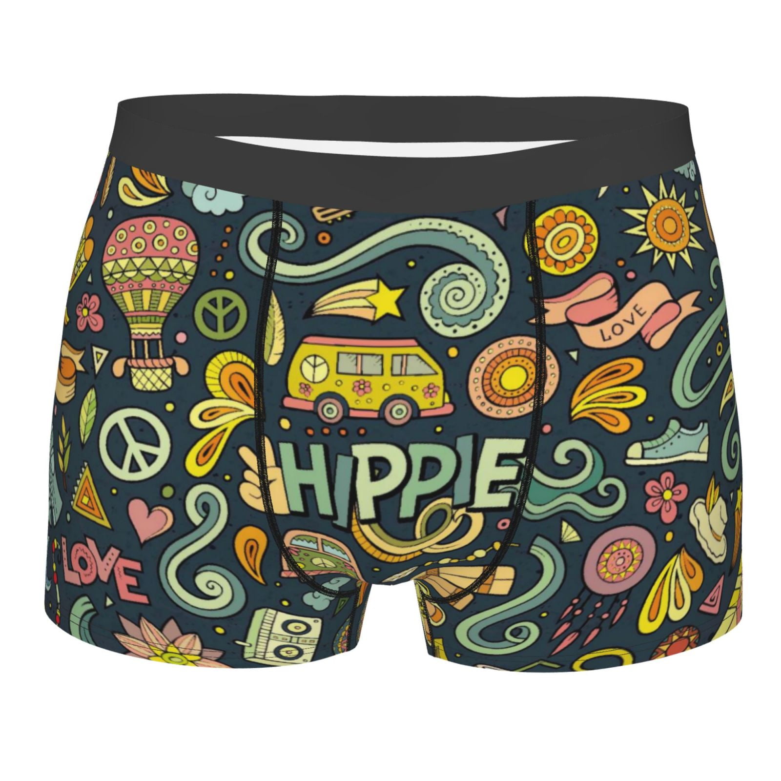 Junzan Colorful Hippie Mens Underwear Boxer Briefs For Men’s - Medium ...