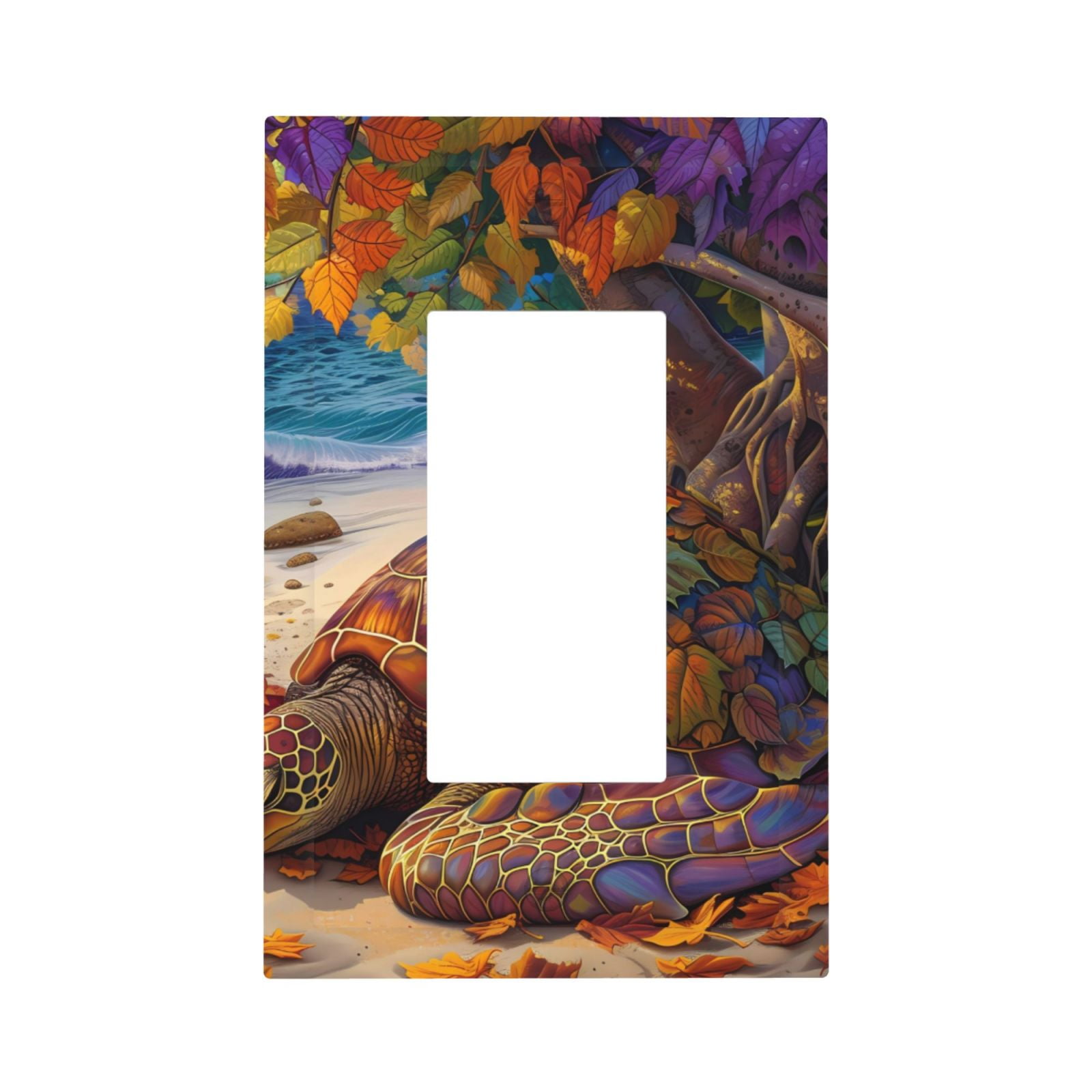 Junzan Colorful Maple Leaf Beach Turtle for Electrical Outlet Covers, 5 ...