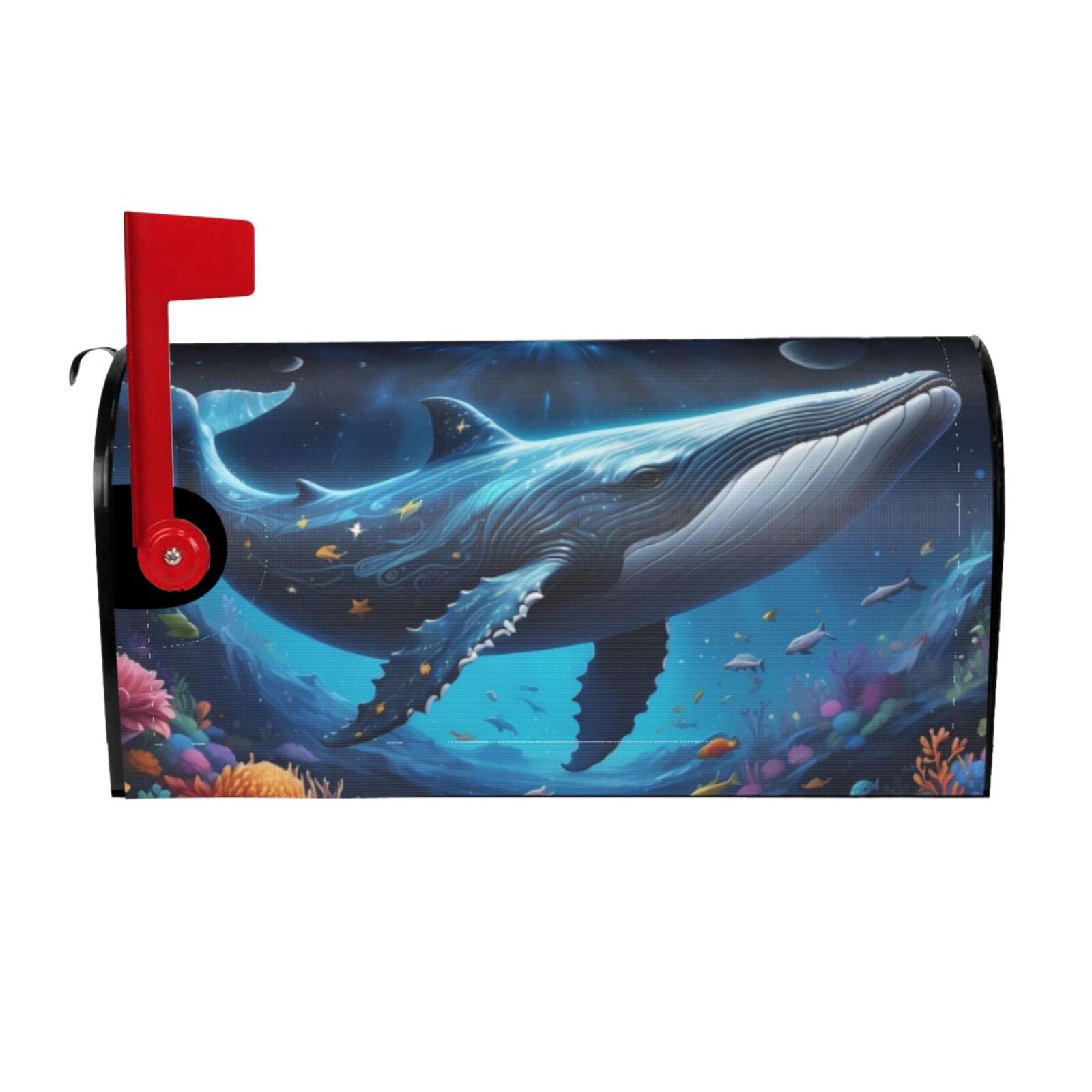 Junzan Colorful Ocean Whale Pattern Mailbox Covers,Magnetic Mailbox ...