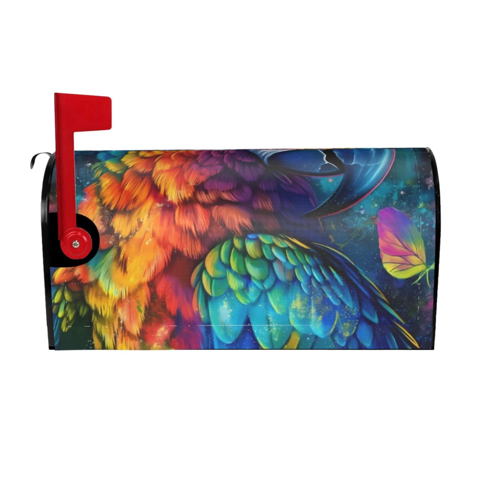 Junzan Colorful Parrot Jungle Dream Pattern Mailbox Covers,Magnetic ...