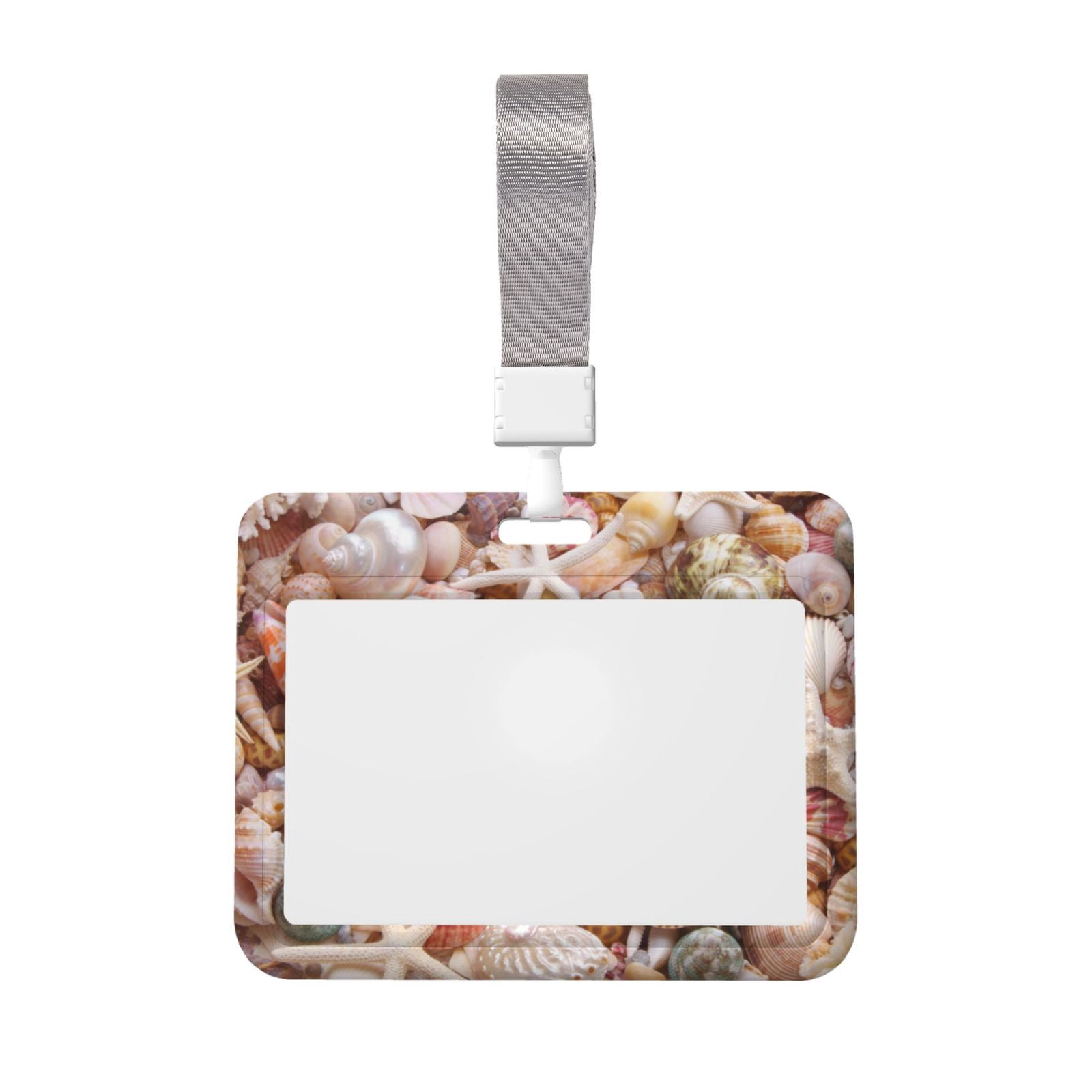 Junzan Colorful Seashells Id Badge Holder With Windows Key Card Work ...