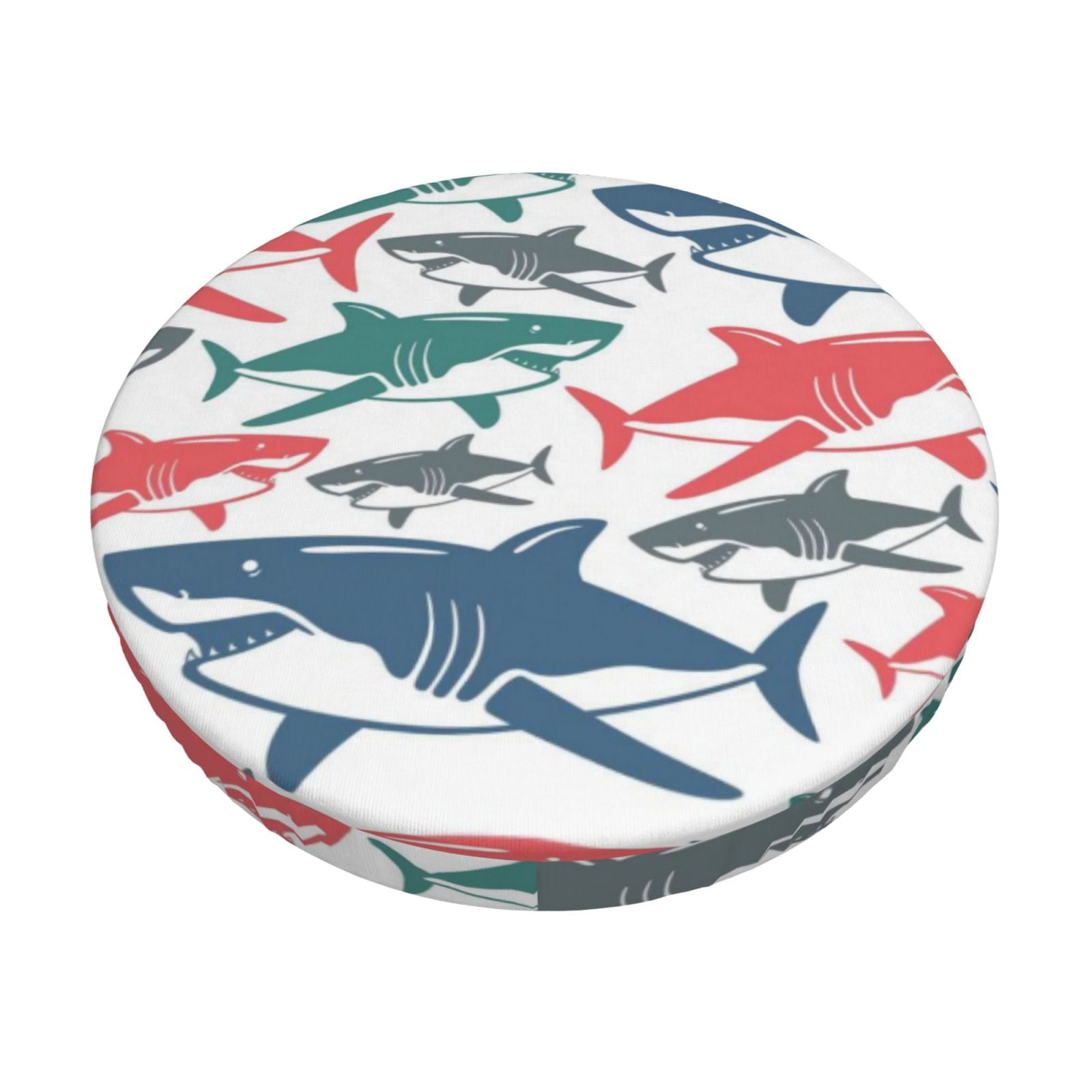 Junzan Colorful Shark Bar Stool Cover Round Seat Cushion With Elastic ...
