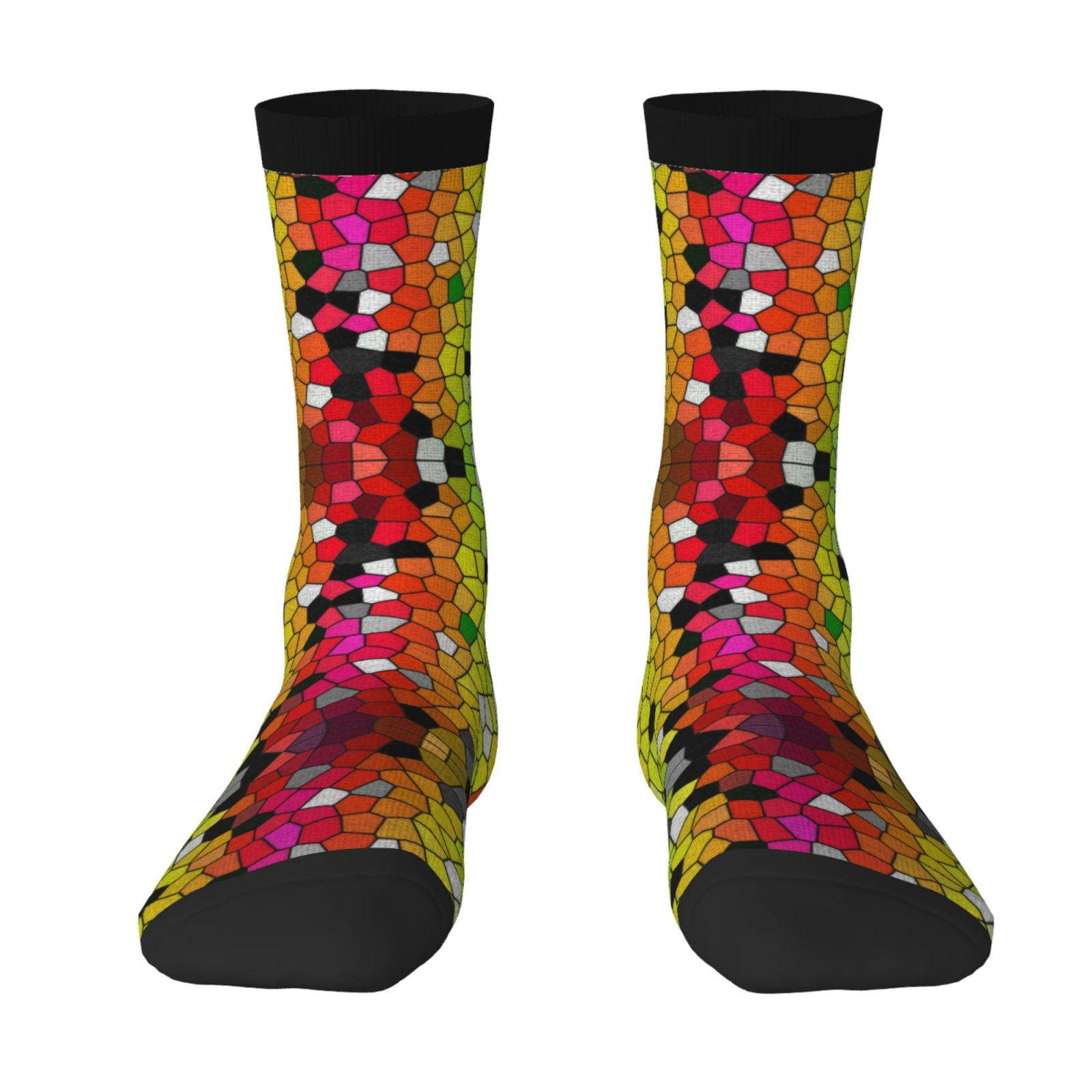 Junzan Colorful Tie Dye Stained Glass 1 Mens Funny Socks For Men Women ...