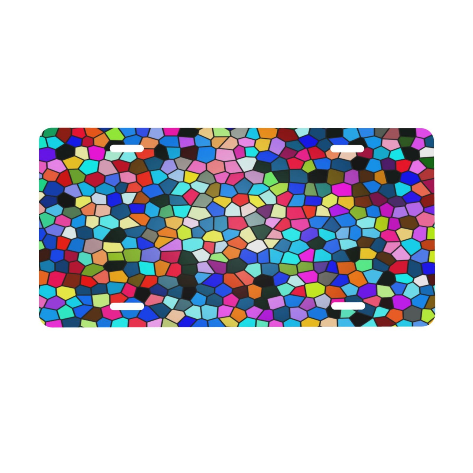 Junzan Colorful Tie Dye Stained Glass 2 Front License Plate Covers ...