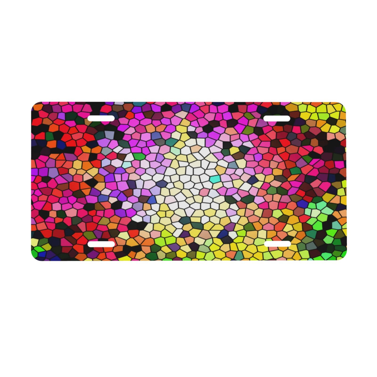 Junzan Colorful Tie Dye Stained Glass 3 Front License Plate Covers ...
