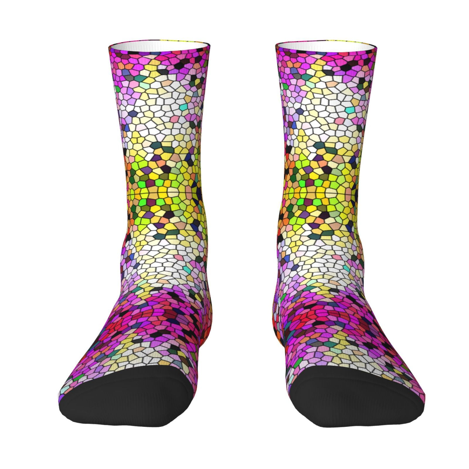 Junzan Colorful Tie Dye Stained Glass 3 Mens Funny Socks For Men Women ...