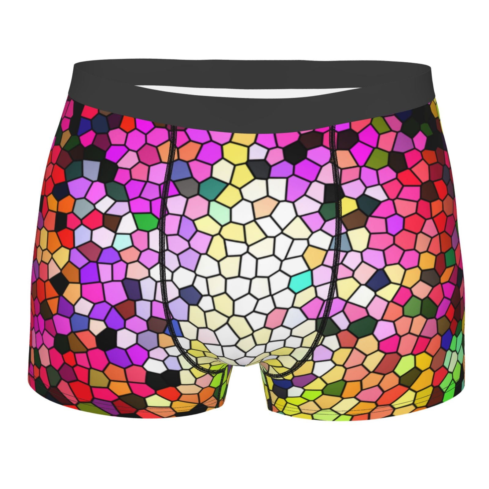 Junzan Colorful Tie Dye Stained Glass 3 Mens Underwear Boxer Briefs For ...